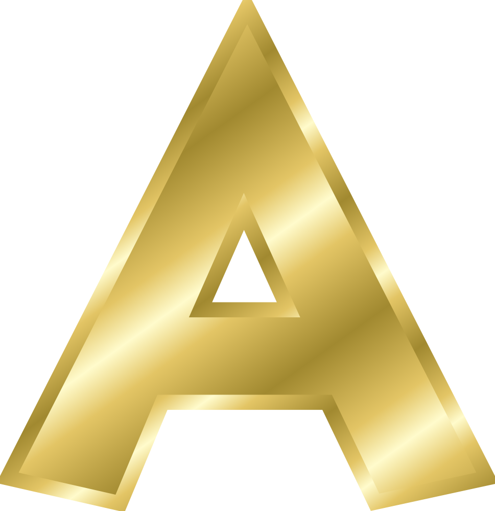 OnlineLabels Clip Art Effect Letters Alphabet Gold