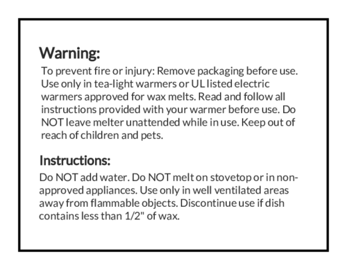 Wax Melt Warning Labels Label Templates OL1502 OnlineLabels