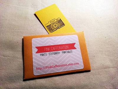 Pink Caffeination's Unique Business Card Labels - Customer Label Ideas ...