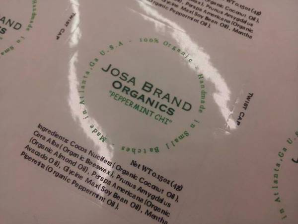 Lip Balm Tube Labels by Josa Brand Organics - Customer Label Ideas ...