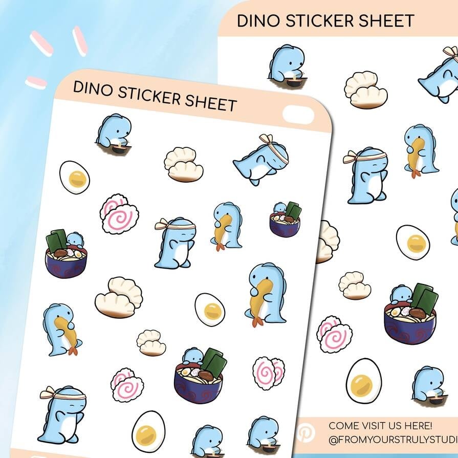 Dino Ramen Stickers - Customer Label Ideas | OnlineLabels® Dino Ramen Stickers - Customer Label Ideas | OnlineLabels®