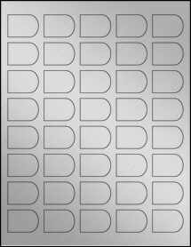 Weatherproof Silver Polyester Laser - OL1491 - 1.375" x 1"