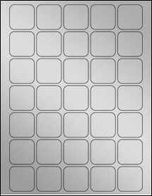 Weatherproof Silver Polyester Laser - OL4893 - 1.4" x 1.4"