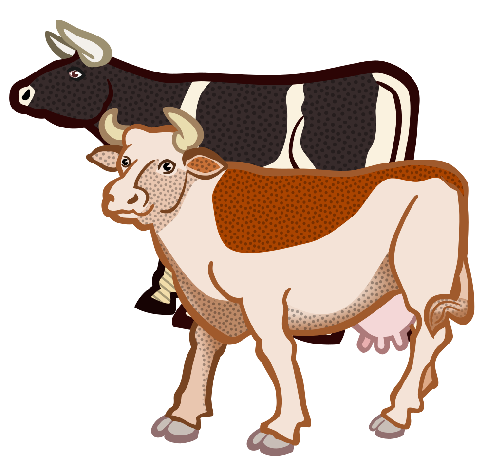 OnlineLabels Clip Art - Cows - Coloured
