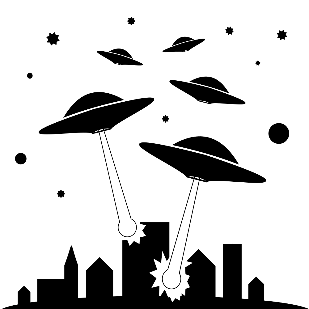 OnlineLabels Clip Art - Ufo Attack Invasion