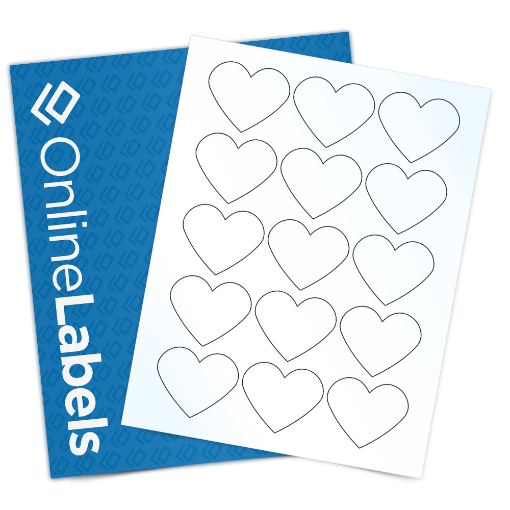 2.2754" x 1.8872" Heart Shaped Labels - Heart Stickers - Clear Gloss ...