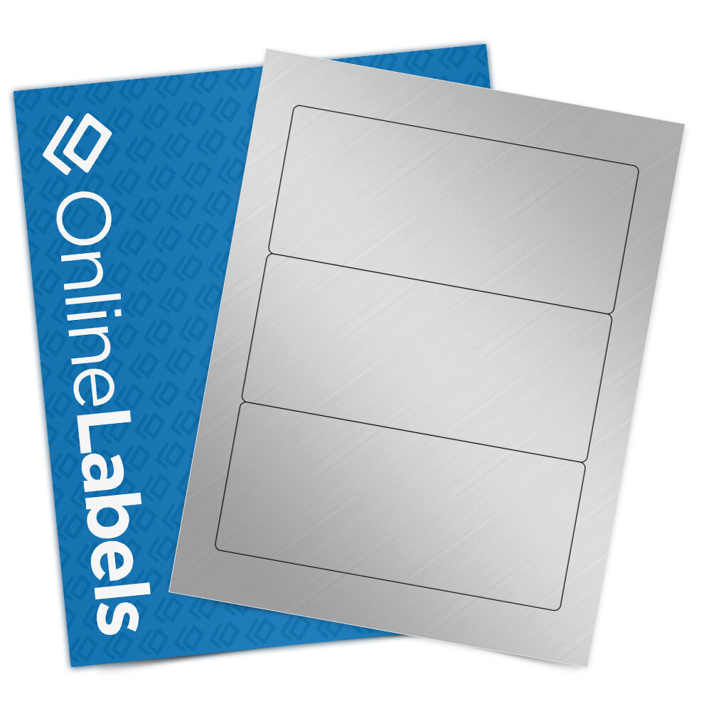 7" x 3" Labels - Weatherproof Silver Polyester Laser - OL5925SP