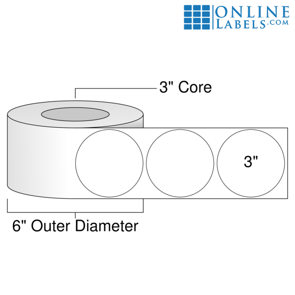 3" Circle Inkjet Roll Labels - RL2786