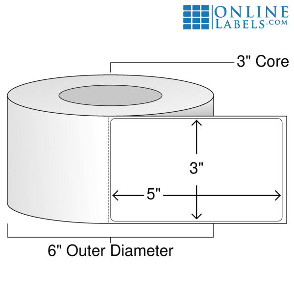 3" x 5" Inkjet Roll Labels - Weatherproof White Gloss - RL2798IW