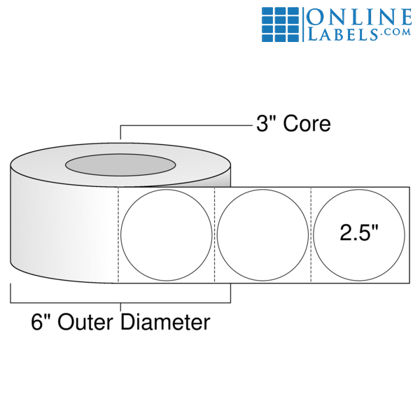 2.5" Circle Inkjet Roll Labels - RL2944