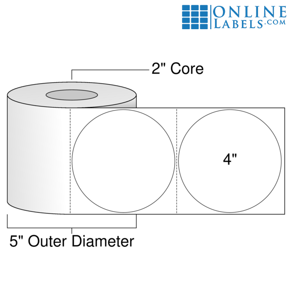 4" Circle Inkjet Roll Labels - White Gloss - RL2945GW