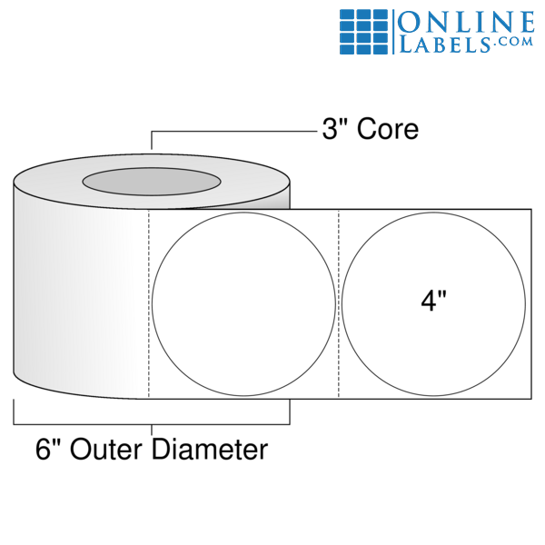 4" Circle Inkjet Roll Labels - RL2946