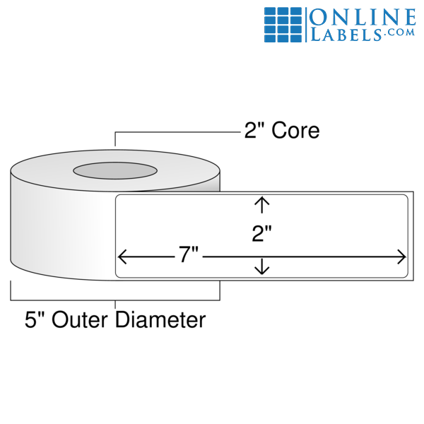 2" x 7" Inkjet Roll Labels - White Matte - RL3179XW