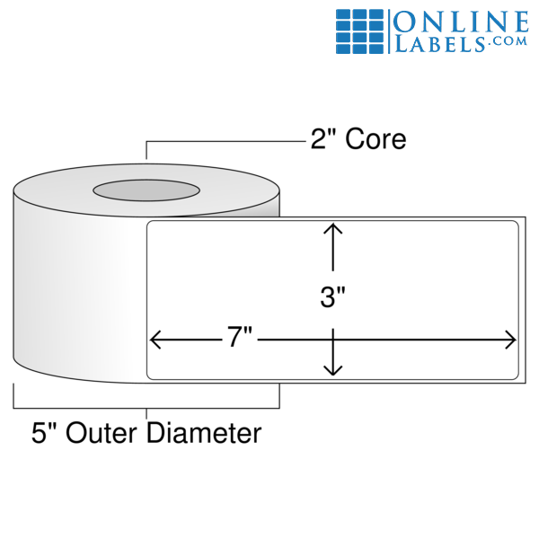 3" x 7" Inkjet Roll Labels - Weatherproof White Gloss - RL3242IW