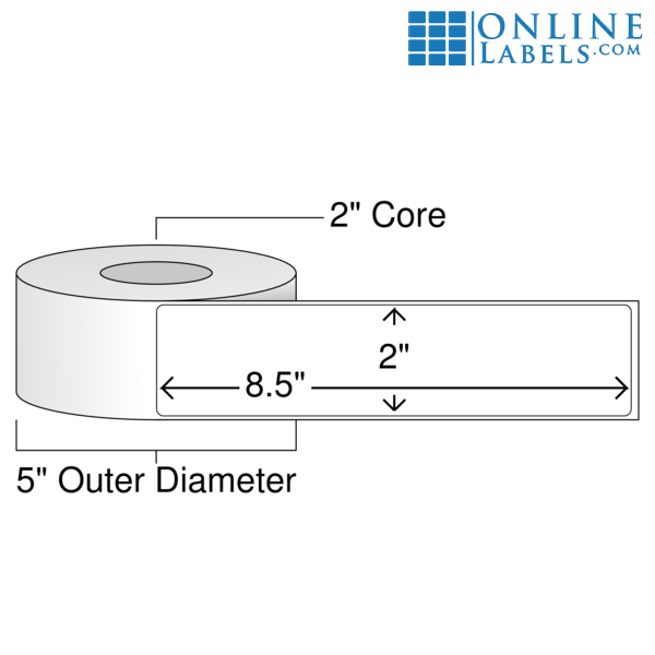 2" x 8.5" Inkjet Roll Labels - Weatherproof White Matte - RL3250JW