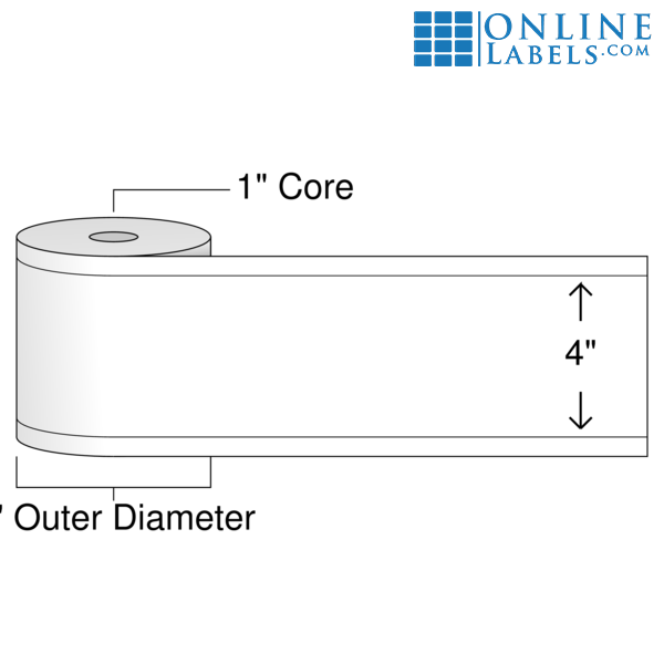 4" x 129' Continuous Feed Thermal Roll Labels - Weatherproof Thermal ...