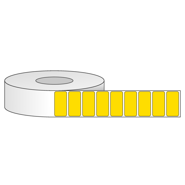 2" x 1" Roll Labels w/ 3" Core - Yellow Direct Thermal - RL778YD