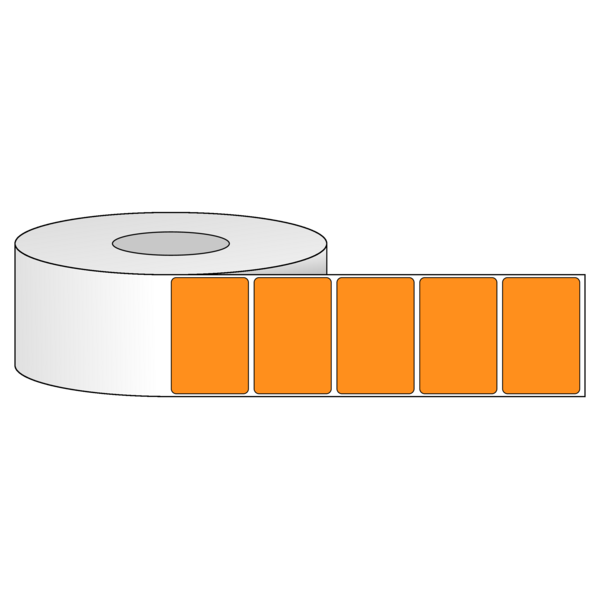 3" x 2" Thermal Roll Labels w/ 3" Core - Orange Direct Thermal - RL941OD
