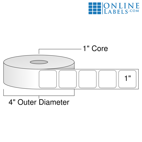 1" x 1" Roll Labels w/ 1" Core - RL987