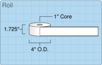 Standard White Direct Thermal - RL1633 - 1.6" x 10.95"